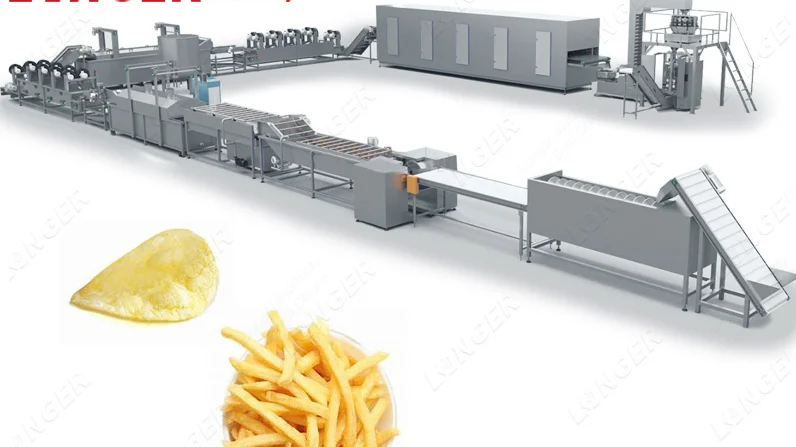 Fried Potatoes Finger Flakes Frying Equipment Fried French Fries Making ...