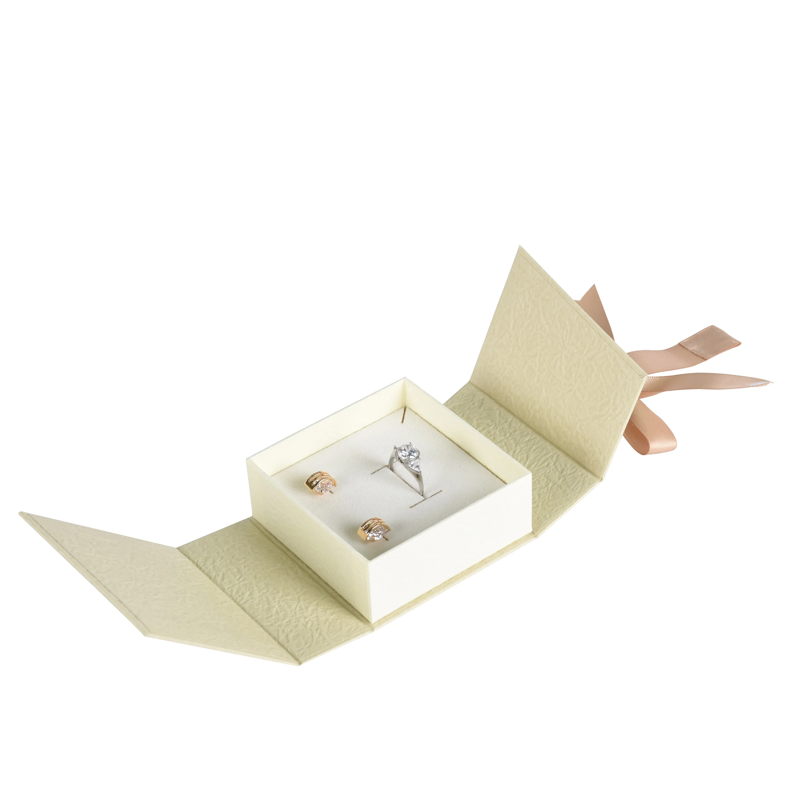 Custom Angle Logo Craft Wholesale Beige Kraft Paper Jewelry Box Small ...