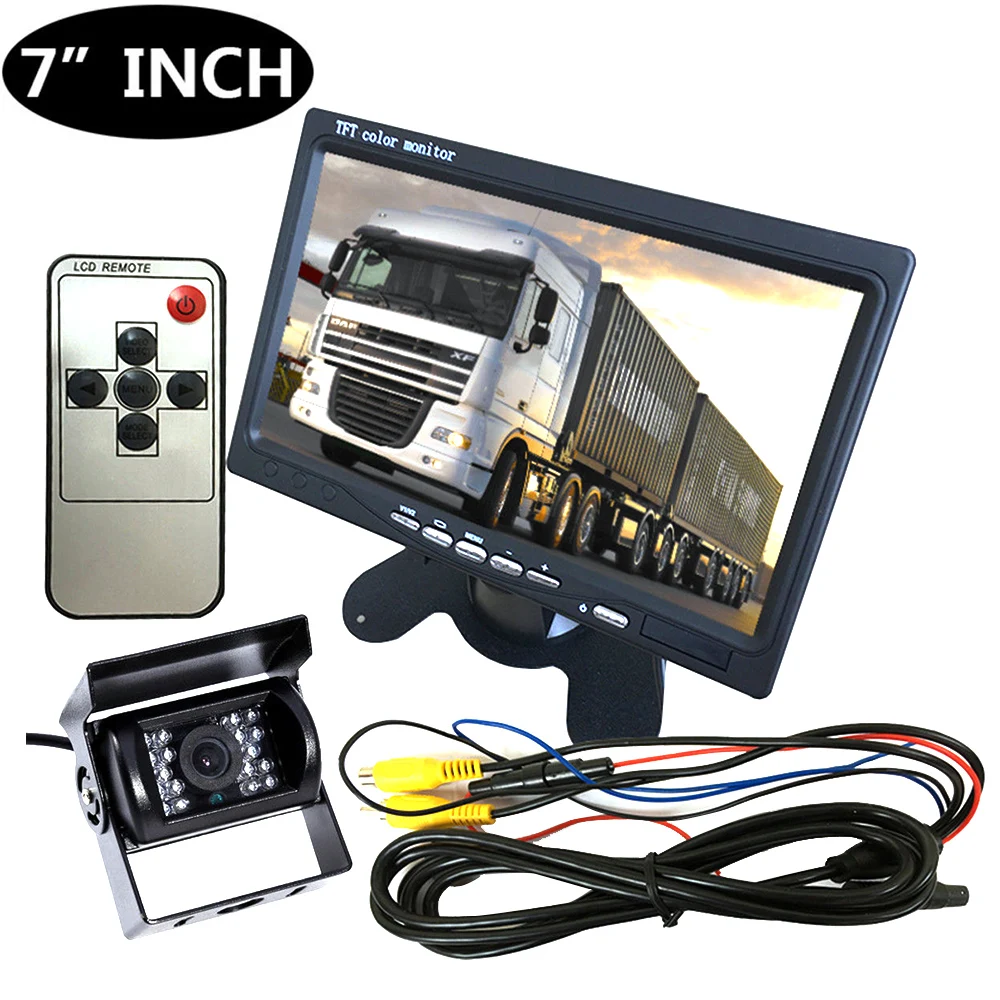 Car Reversing Camera Rca 7inch Lcd Monitor Truck Bus Van Rear View Kit ...