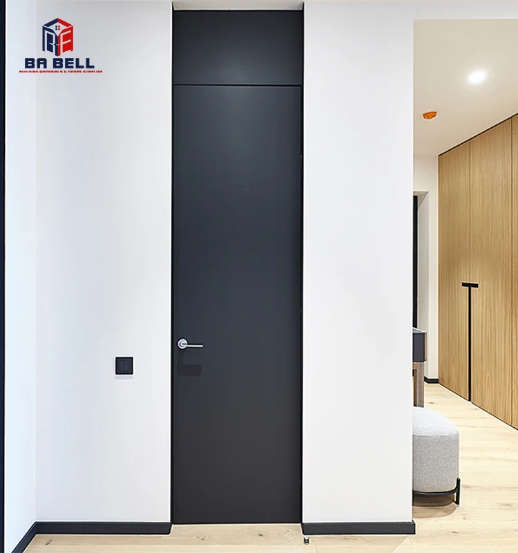 Modern Frameless Door Wooden Interior Solid Wood Door Customized Size ...