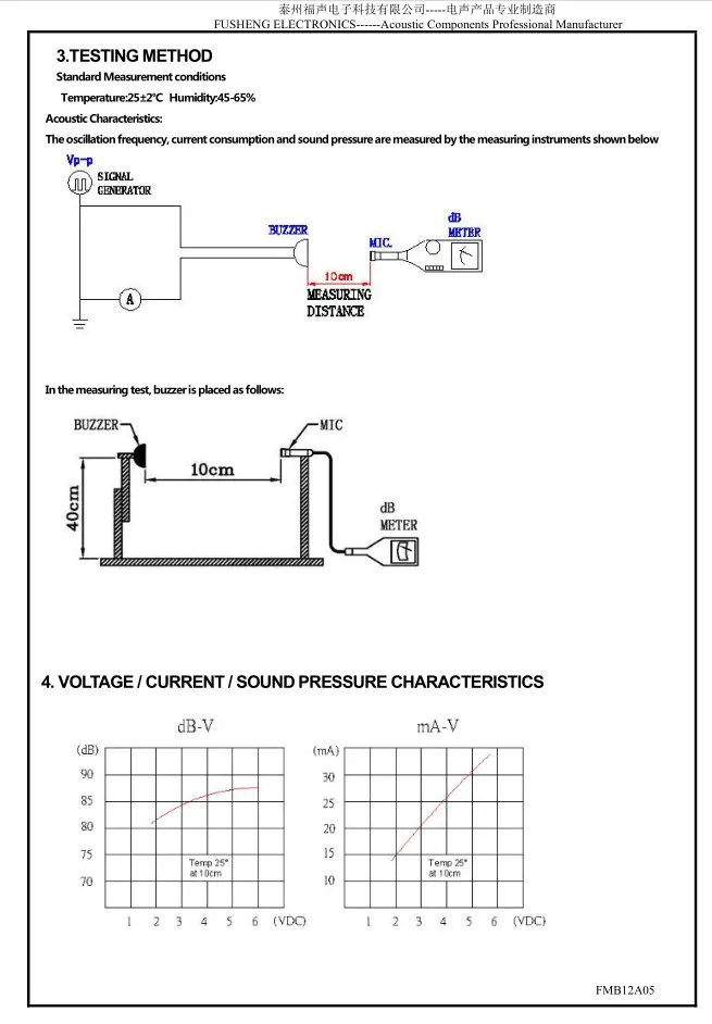 12*9.5mm 5V DC 2300hz 85db Active Magnetic Buzzer - FUSHENG