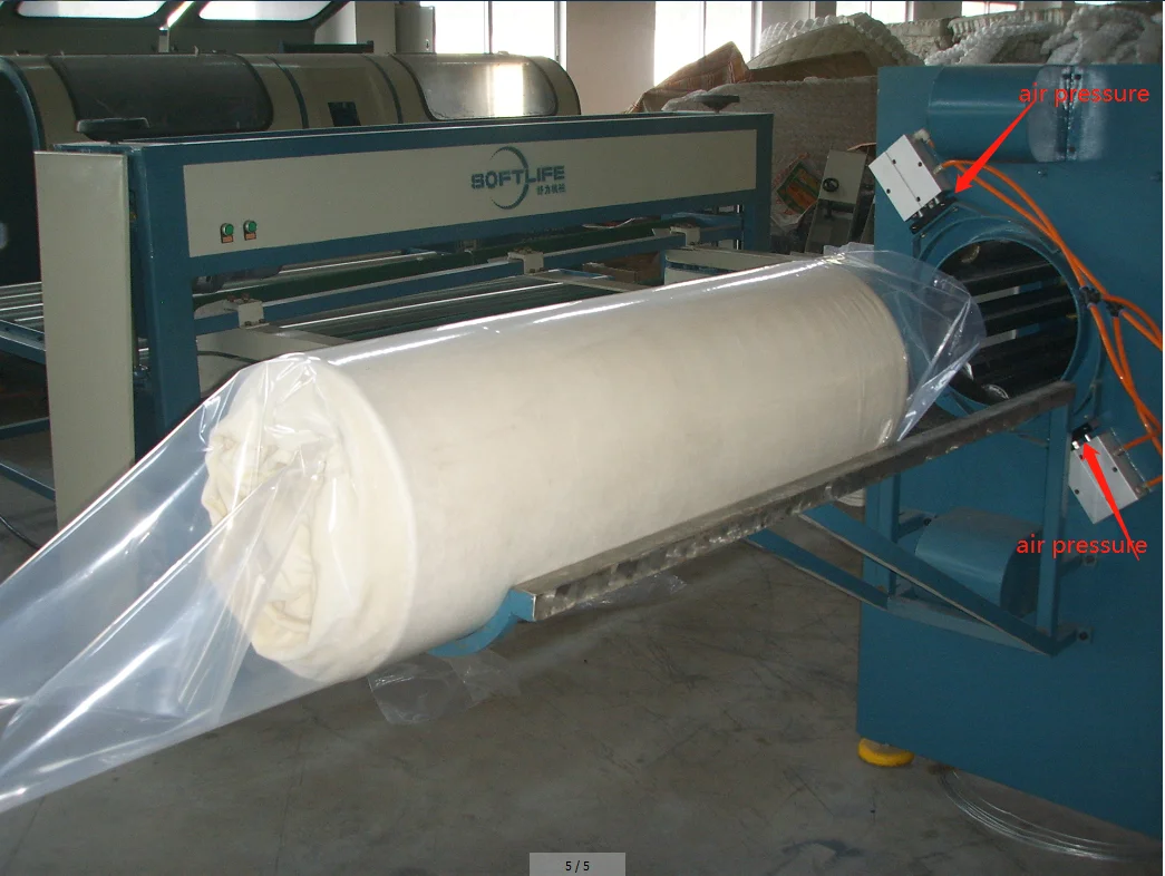Automatic Compressing Fabric Rolling Machine Latex Mattress Wrapped ...