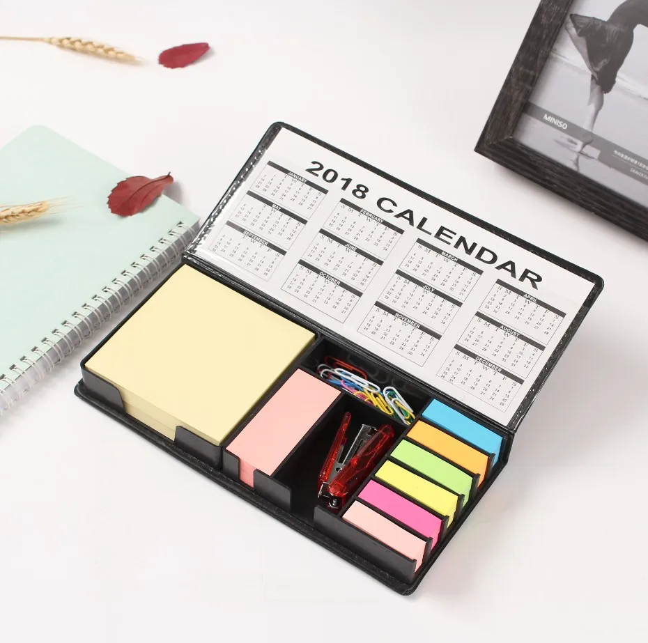 Customizable Promotional PU Leather Cover Sticky Note Sets