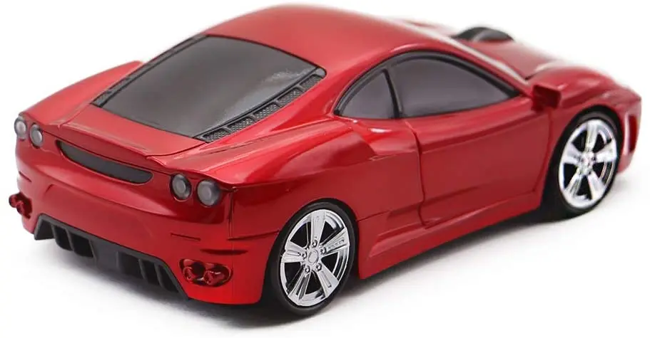 Ferrari Car Shape Wireless Mouse - LED Backlit & Customizable