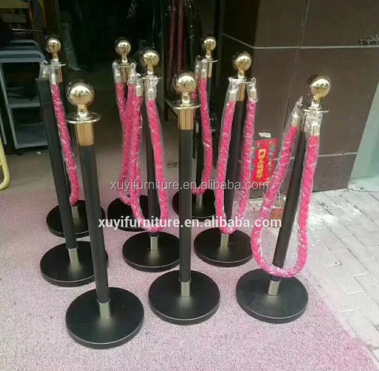 Cheap Gold With Velvet Rope Crowd Control Barrier Stanchion Poles For ...