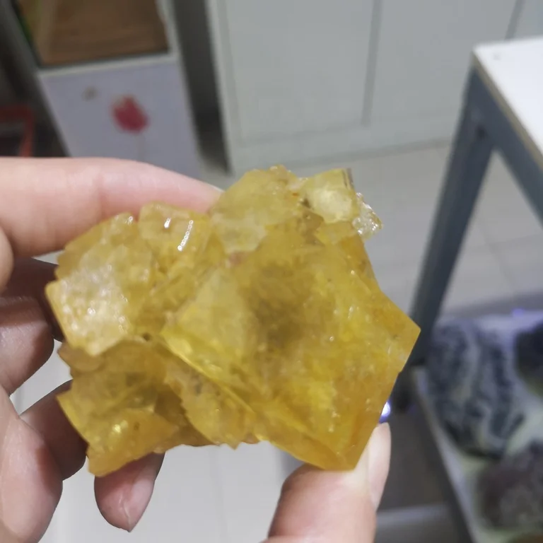 Rare Transparent Yellow Crystal Museum Quality Purple Fluorite Crystal ...
