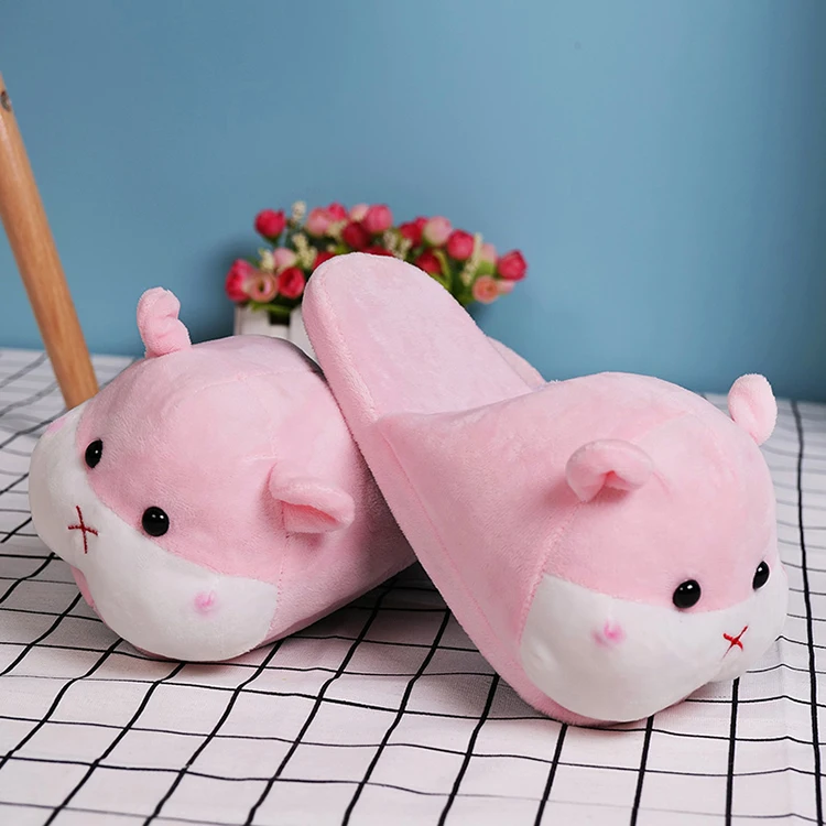 Hot Sale Hamster Slipper Women's Warm Cotton Soft Slippers Cute Animals ...