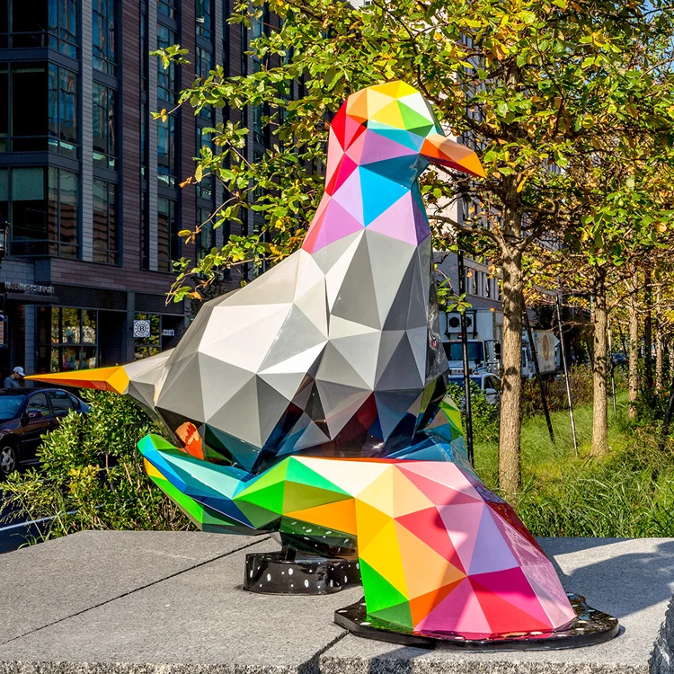 Garden Decoration Colorful Sculptures Fiberglass Geometry Flower ...