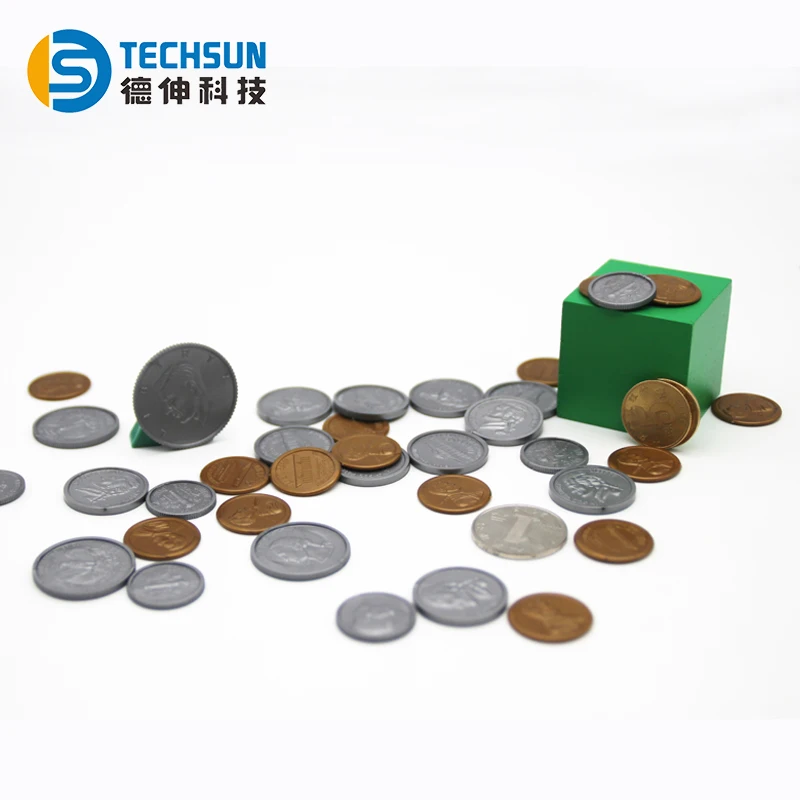 Learning Toys Plastic Coins Set For Kids Cognition 6 Type Plastic Play ...