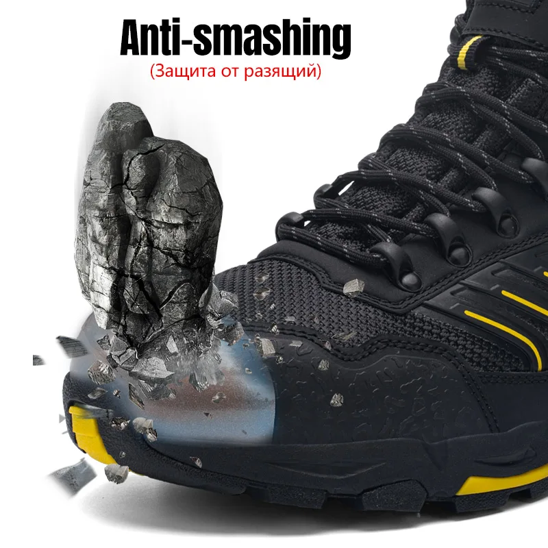 Larnmern Steel Toe Skate Shoes Breathable Work Shoes Anti-smashing Anti ...