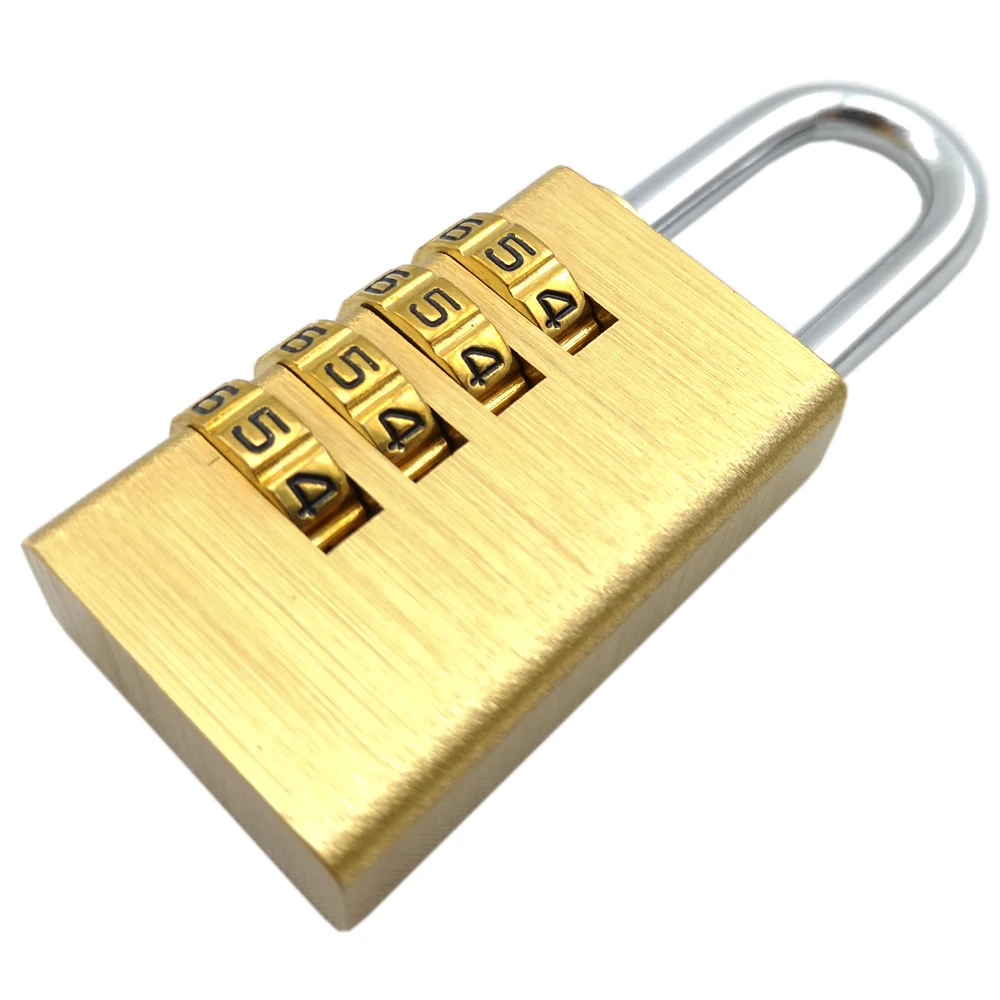 High Quality Outdoor Brass Combination Padlock With 4 Wheel Codes For ...