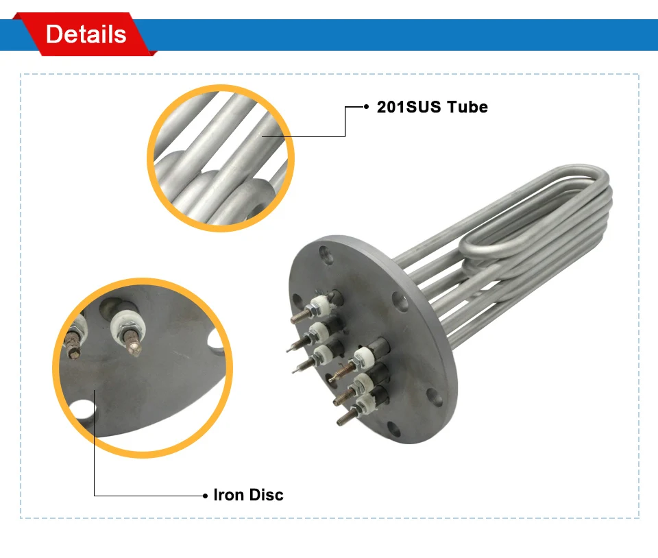 Heating Element 380V Steaming Machine Flange Heater Tube for Steam ...
