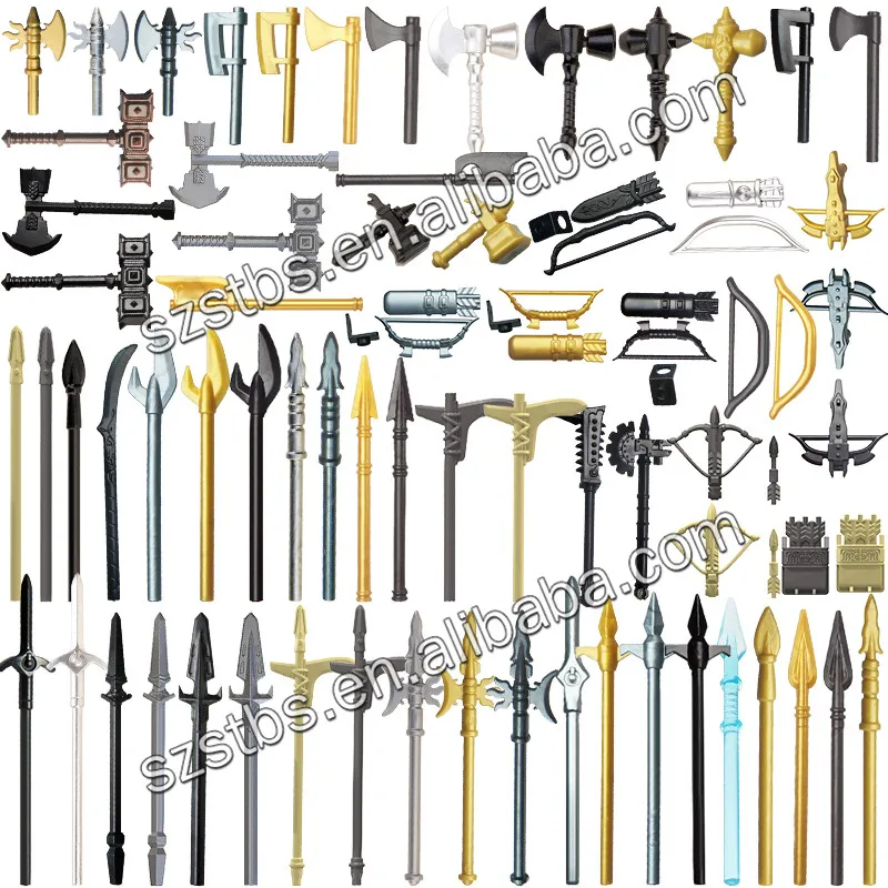 Medieval Knight Dwarf Weapons 4cm Mini Dolls Figures Spear Sword Axe ...
