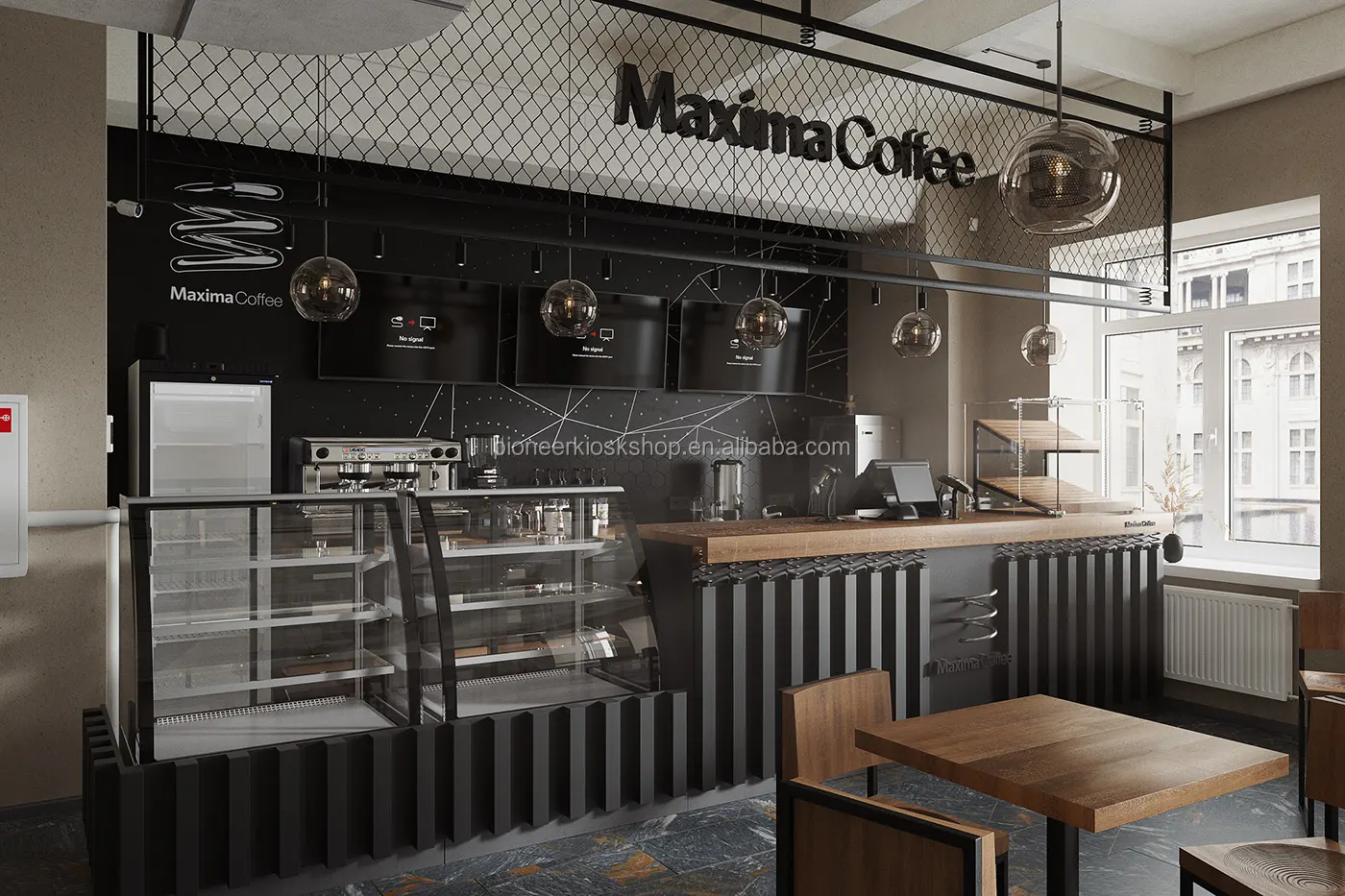 Coffee Shop Interior Design - Modern Bakery Display Cabinet