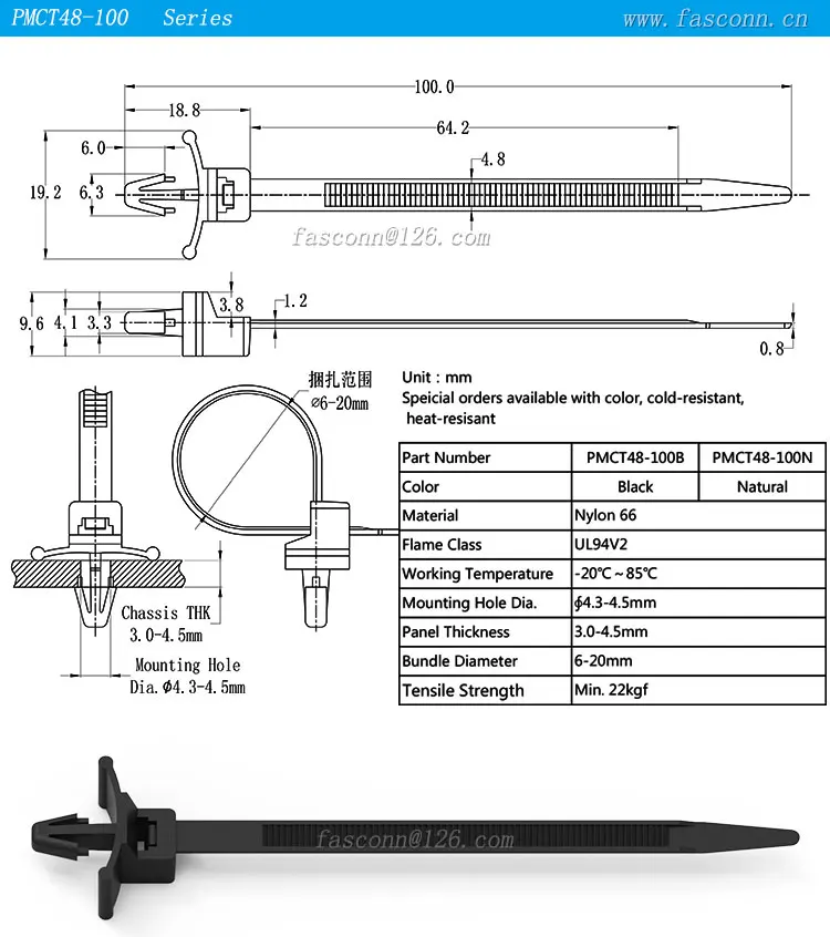 Push Mount Cable Tie Snap Lock,Winged Push Barb Cable Tie Mount With ...