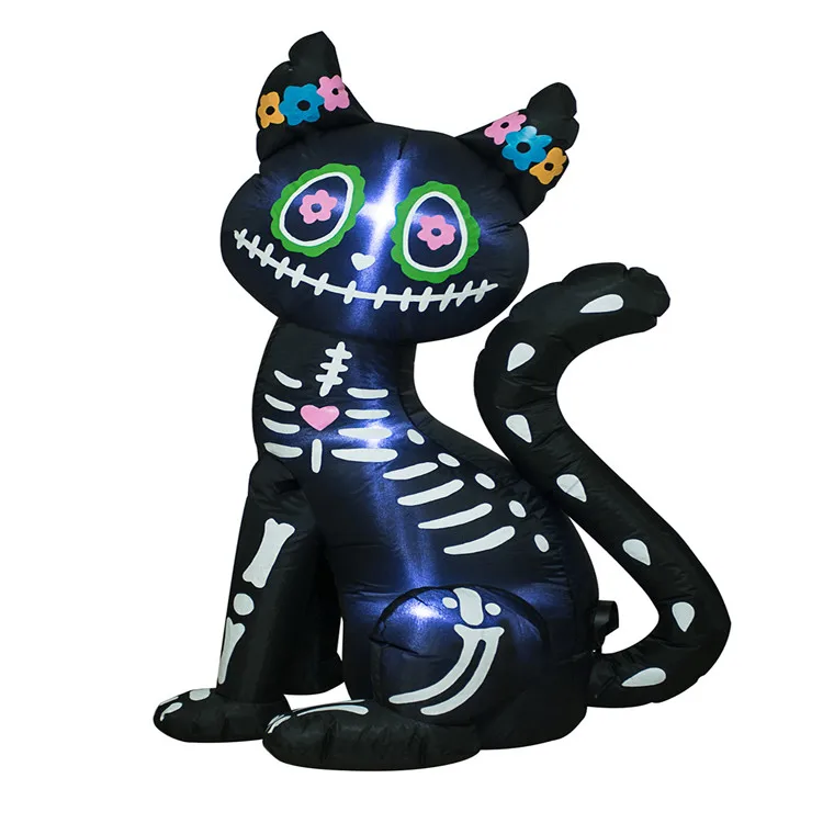 122cm Tall Inflatable Black Cats With Animated Head For Halloween ...