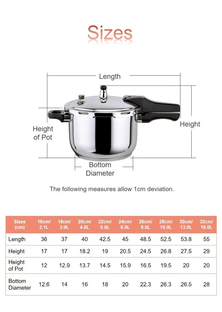 32cm Stainless Steel Pressure Cooker - Durable & Versatile