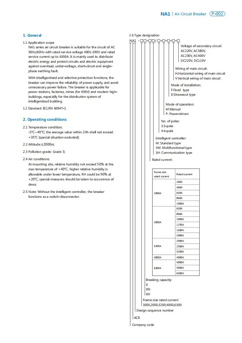 Chint Universal 3P Electric Fixed ACB Na1-1000x-200m