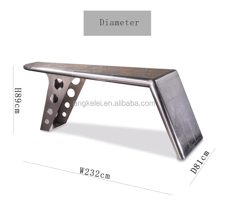 Bespoke Aviator Wing Desk - Handmade Polished Aluminium Executive ...