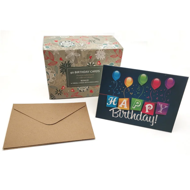 Custom Paper Happy Birthday Greeting Card And Envelope Sets - Buy ...