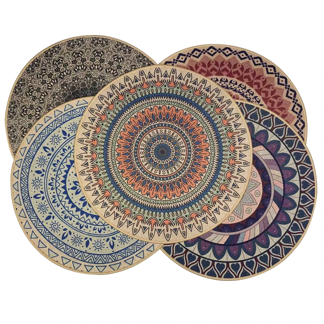 Eco-Friendly PVC Rubber Heat Resistant Round Table Mats - Multi ...