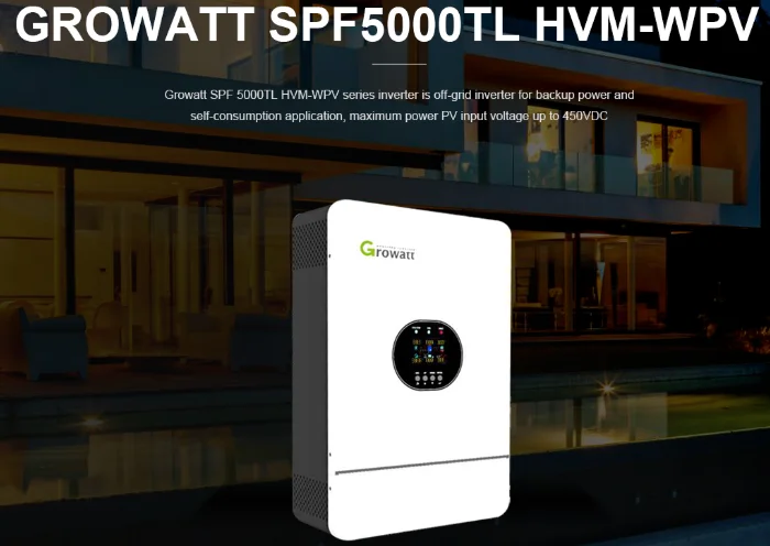 Wpv-15 Growatt Off Grid Spf 5000tl Hvm-wpv 48vdc 5000w Off Grid Inverter 230vac One Phase Off ...