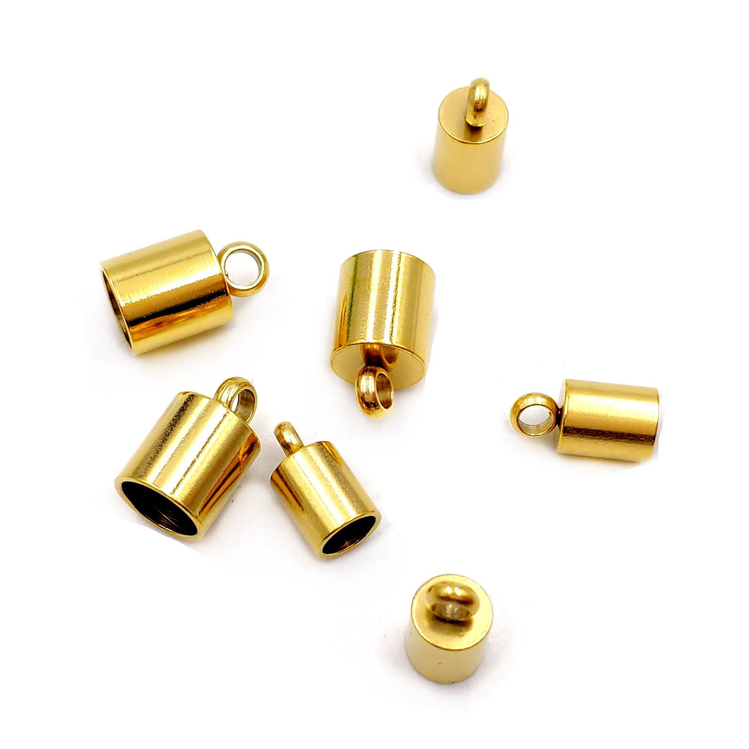 Stainless Steel Glue In Barrel Cord End Tip Bead Capy Column Bead Tube ...