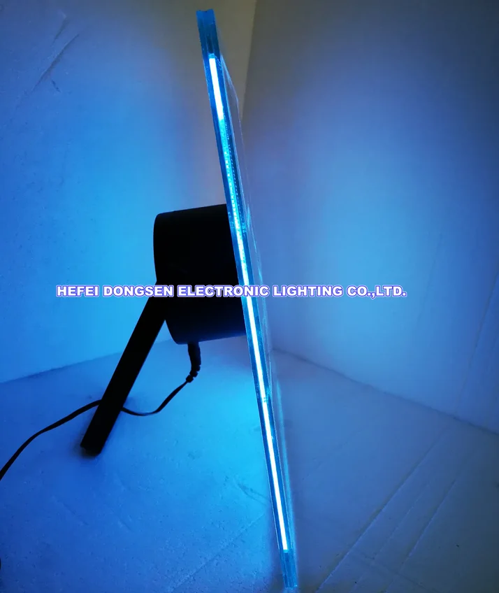 12 Inch Square Plasma Plate - Blue Light Holiday Decor