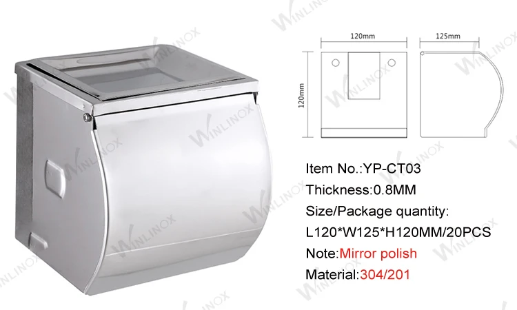 Hospital Bathroom Stainless Steel Tissue Box Holder Paper Dispenser ...