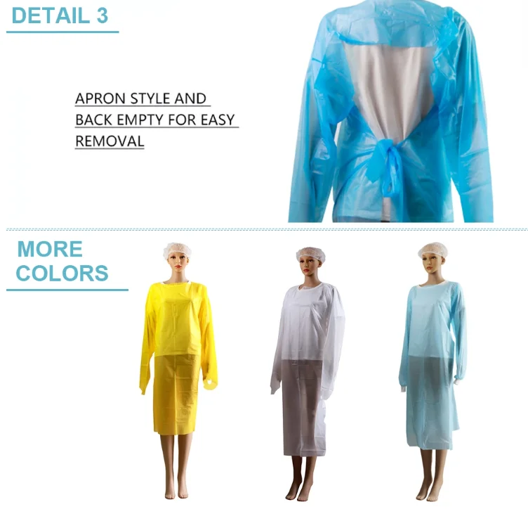 Pe Impervious Gown Clinic Uniform Surgical Hospital Clothes Medical ...