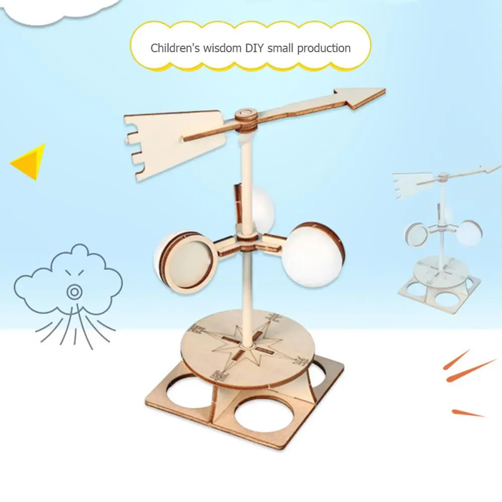 Students Diy Wind Vane Model Kit Wooden Kids Children Science Direction ...