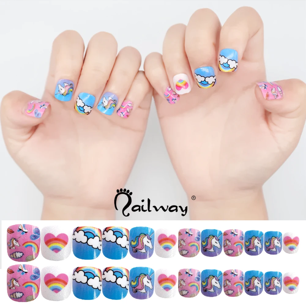 Factory Wholesale Cute Girls Artificial Fingernails Lovely Press On ...