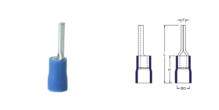 Low Voltage Yellow Pin-shaped Pre-insulating Terminal Brass Ptv ...