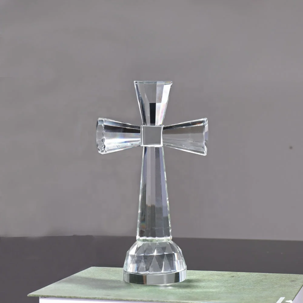 Mh-c007 Crystal Glass Standing Cross - Buy Crystal Glass Cross,Crystal ...