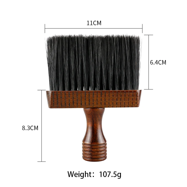 Classic Solid Wood Barber Neck duster Brush Professional Wooden Stripe ...