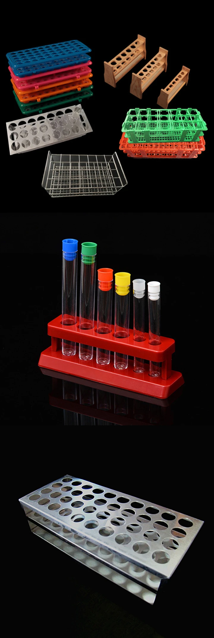 Red Plastic Test Tube Rack 6 Holes Holder Support Burette Stand ...