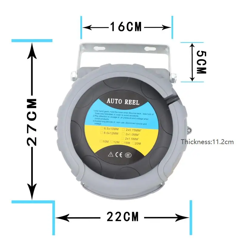 3~8m Small Retractable Cable Reel Electric Extension Spring Driven ...