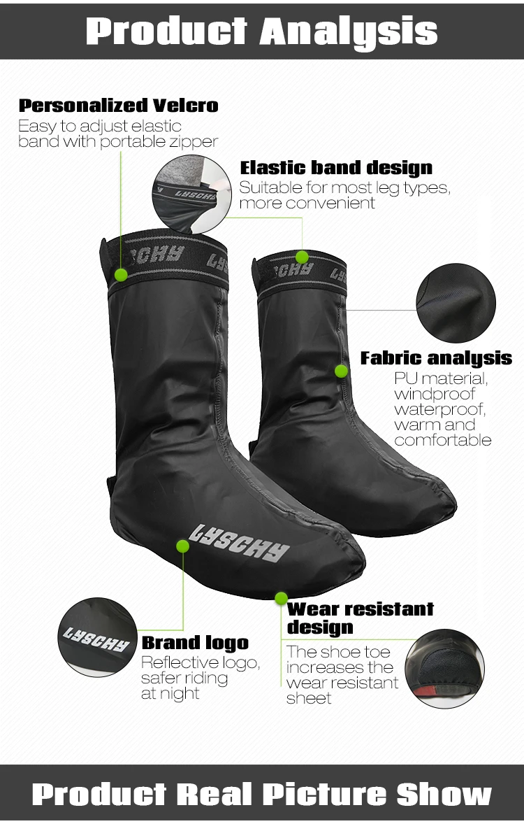 Reflective Reusable Waterproof Motorcycle Shoe Cover Outdoor Antislip ...