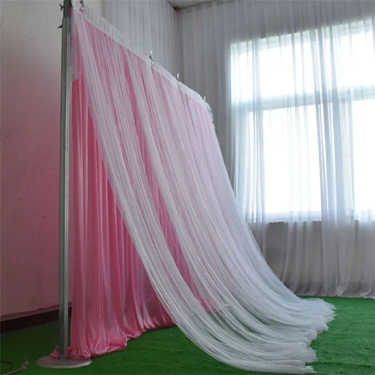 Cheap 3m*3m Pink Backdrop White Tulle Mesh Drapes Wedding Back Drops ...