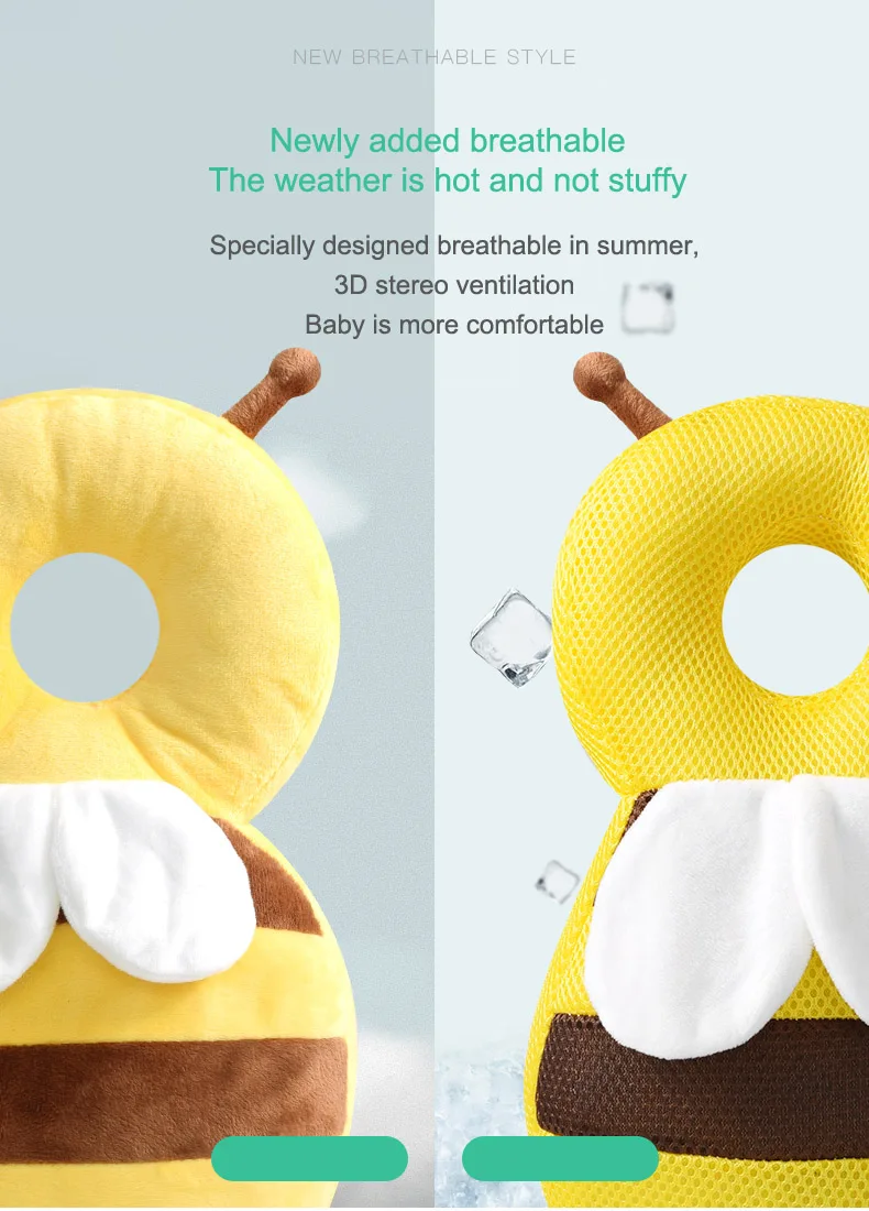 Baby Head Protection Pillow Cartoon Infant Anti-fall Pillow Soft Pp ...