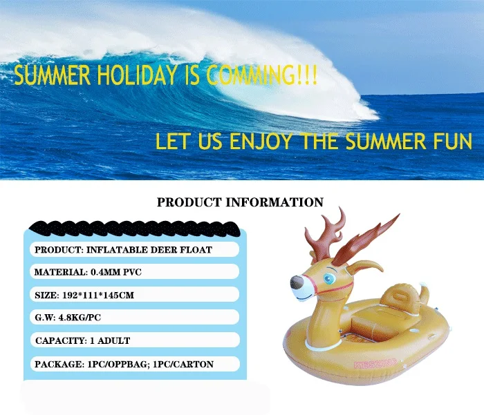 Inflatable Swim Floating Motorized Bumper Boat Deer Pool Float for ...