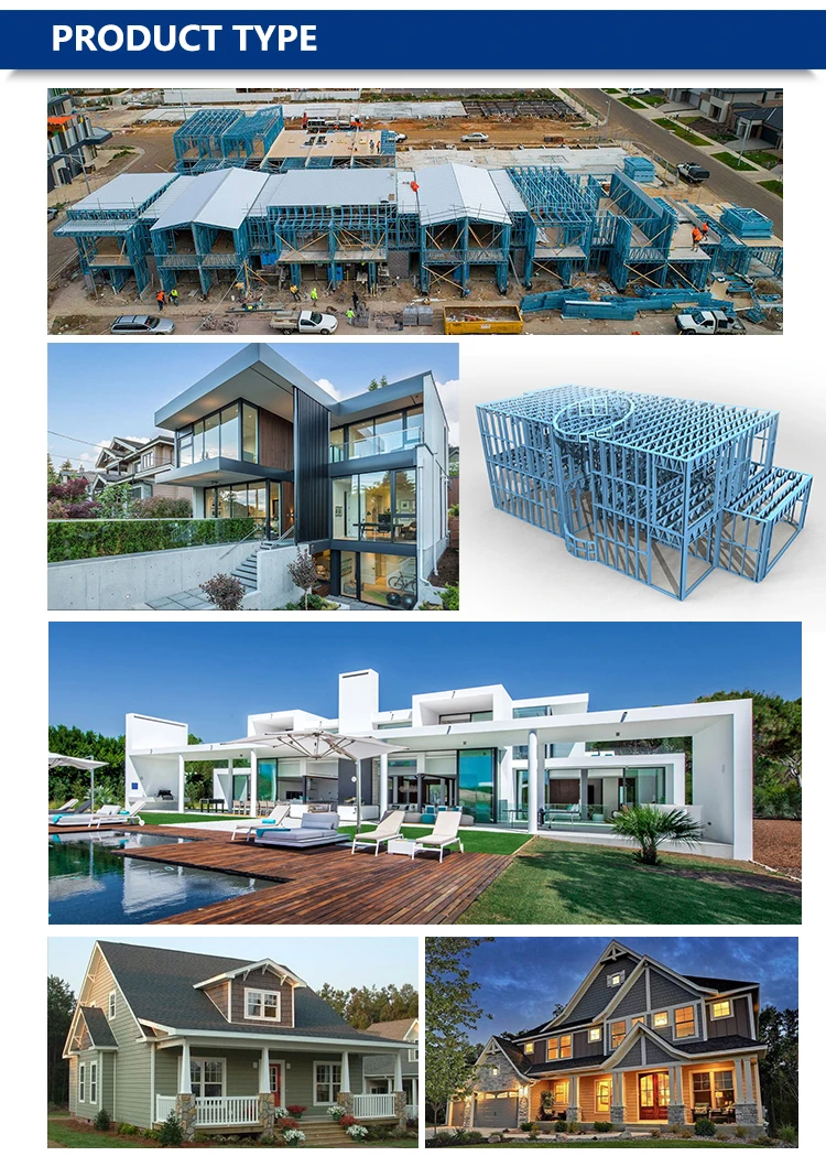 Two Storey Prefab Villa Luxury Modular Prefabricated House Light Steel ...