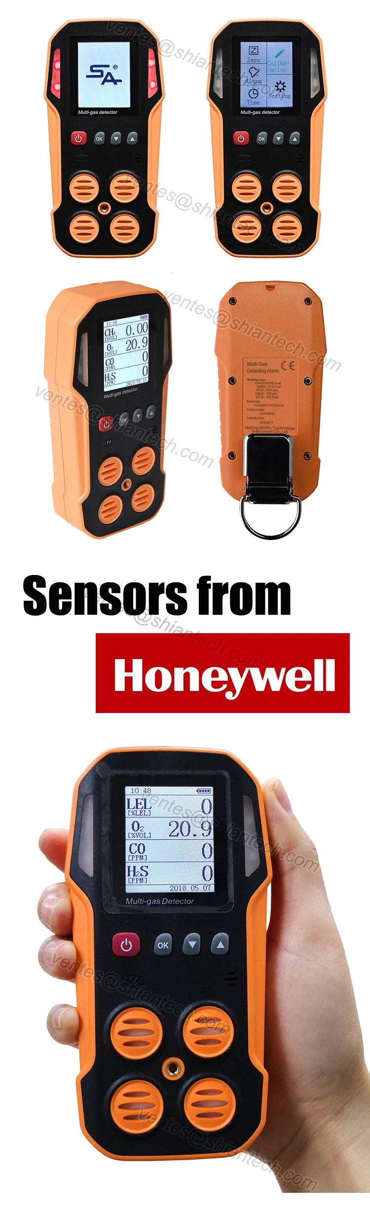 Mining Portable Ch4,O2,Co,H2s,Multigas Detector Gas Detector With ...