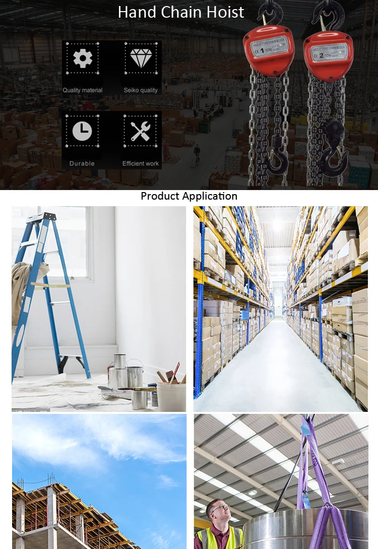 1T 3M chain hoist sling rigging tackle crane machine chain block ...