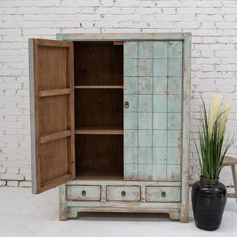 Home Colorful Storage Cabinet Antique Rustic Home Furniture Living Room ...