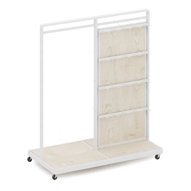 Reveal Collection Low 3-Way Display Rack with Wheels