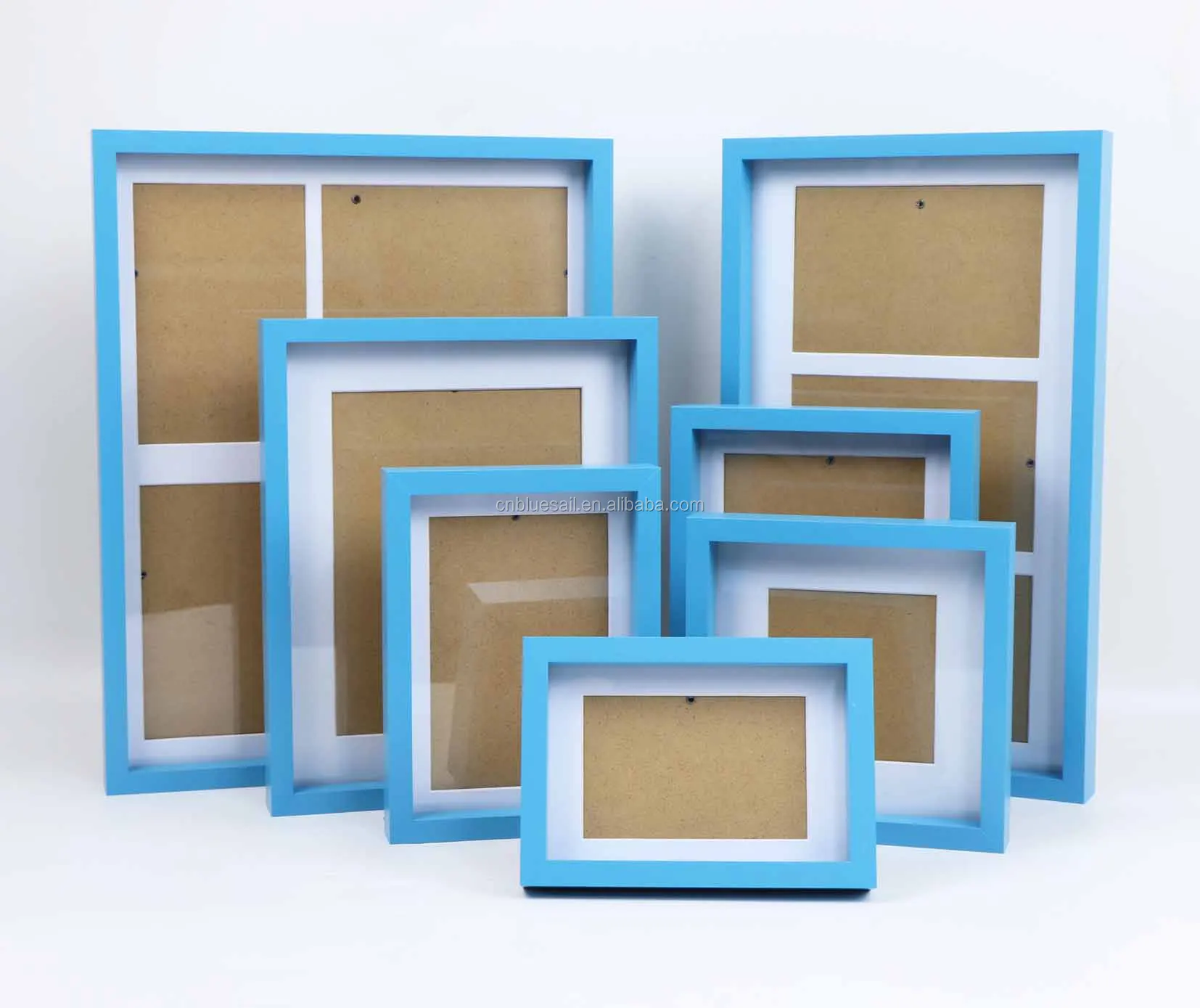 8x14" Photo Frame, MDF Blue Frame, 3pcs 4x6" Mat Frame| Alibaba.com