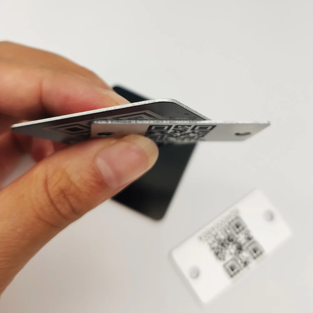 Custom Aluminum Punch Label with QR Code for Laser Engraving