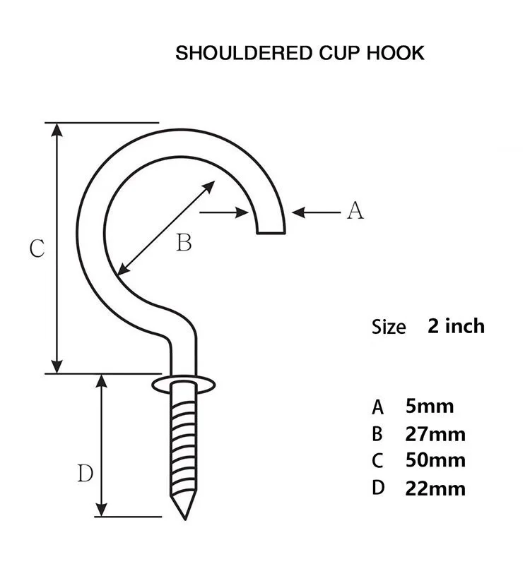 Colourful Open Eye Hook Screw 9-Shaped Plastic Coated Shoulder Cup Hooks