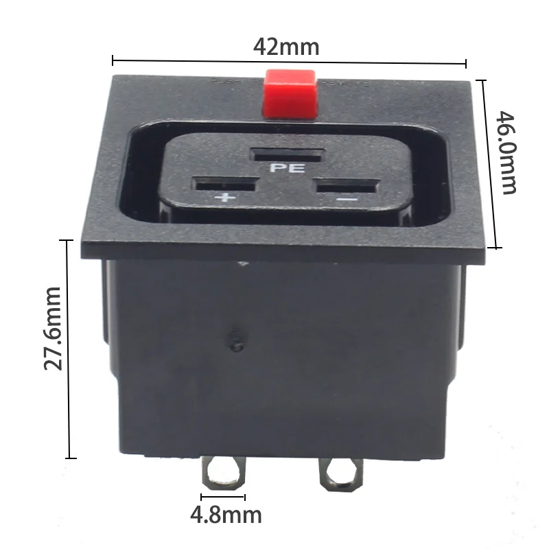 250v 16a Pdu Snap-in C19 C14 Red Push Button Lock Socket For Ups - Buy ...